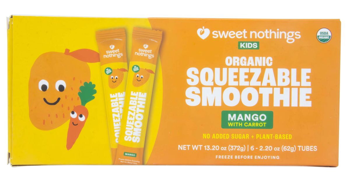Sweet Nothings KIDS Squeezable Smoothie, Mango with Carrot, Organic ...