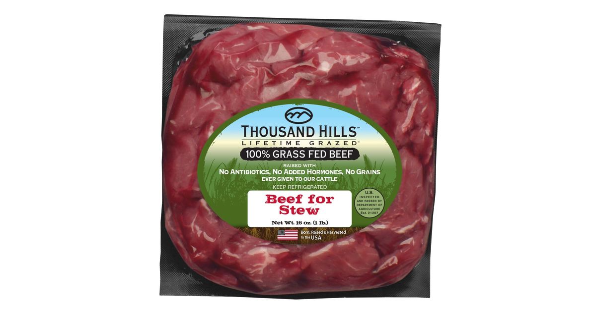 Thousand Hills Beef For Stew, Grass-Fed, Frozen - Azure Standard