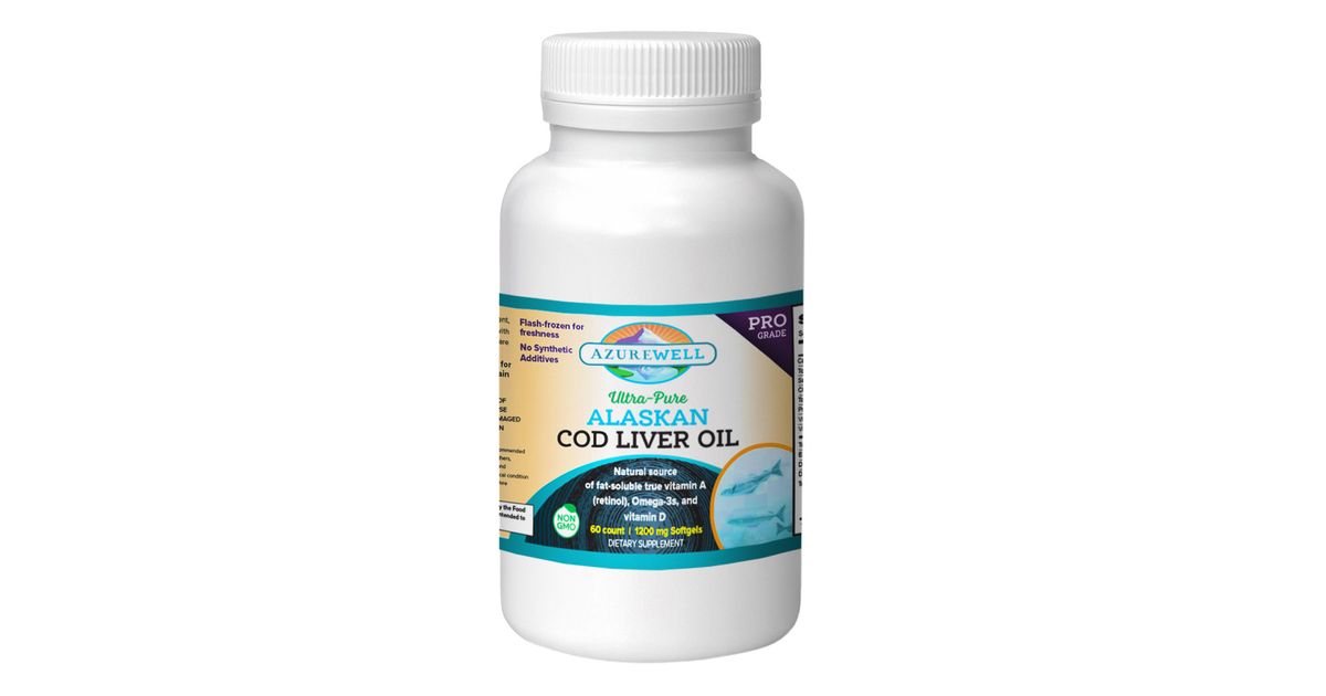 AzureWell Alaskan Cod Liver Oil, Softgels, 1,200 mg - Azure Standard