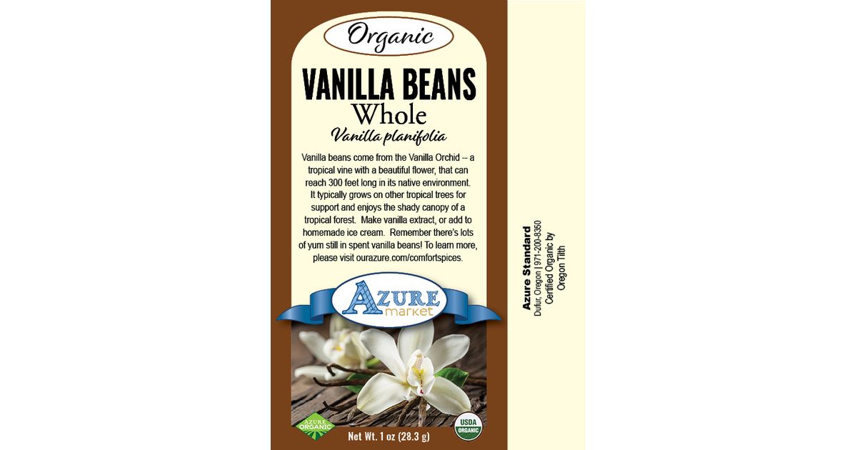 Azure Market Organics Vanilla Beans, Whole, Organic - Azure Standard