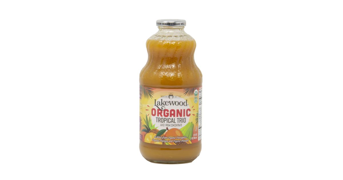 Lakewood Organic Juices Tropical Trio Juice from Concentrate, Organic ...