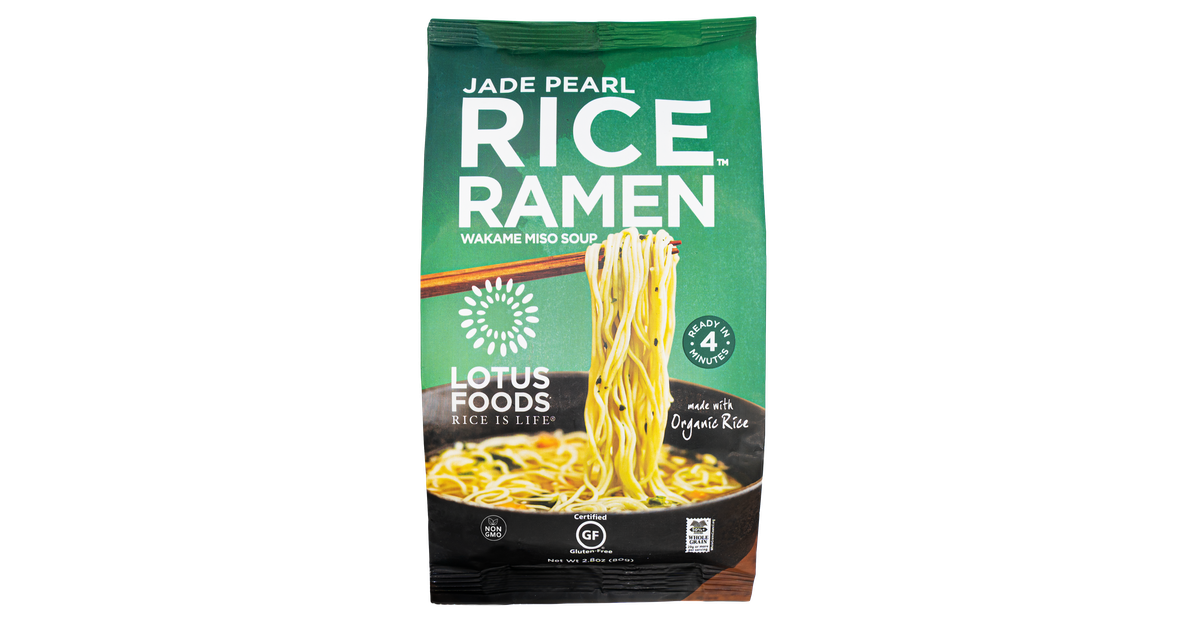 Lotus Foods Jade Pearl Rice Ramen with Wakame Miso Soup, Organic ...