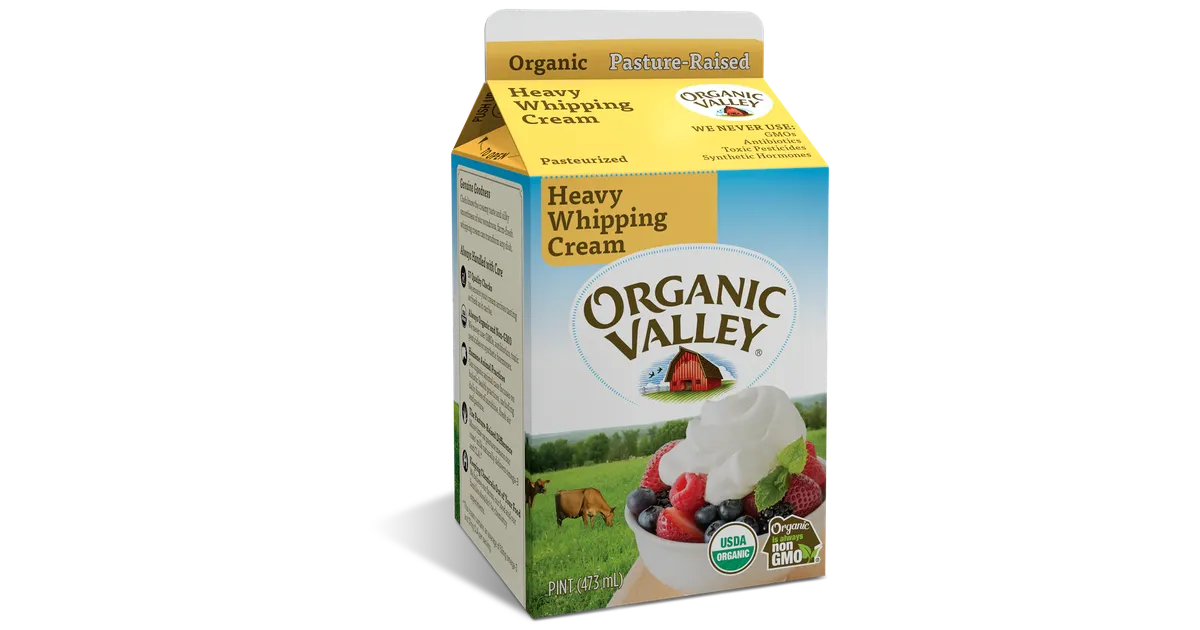 Organic Valley Heavy Whipping Cream, Pasteurized, Organic - Azure Standard