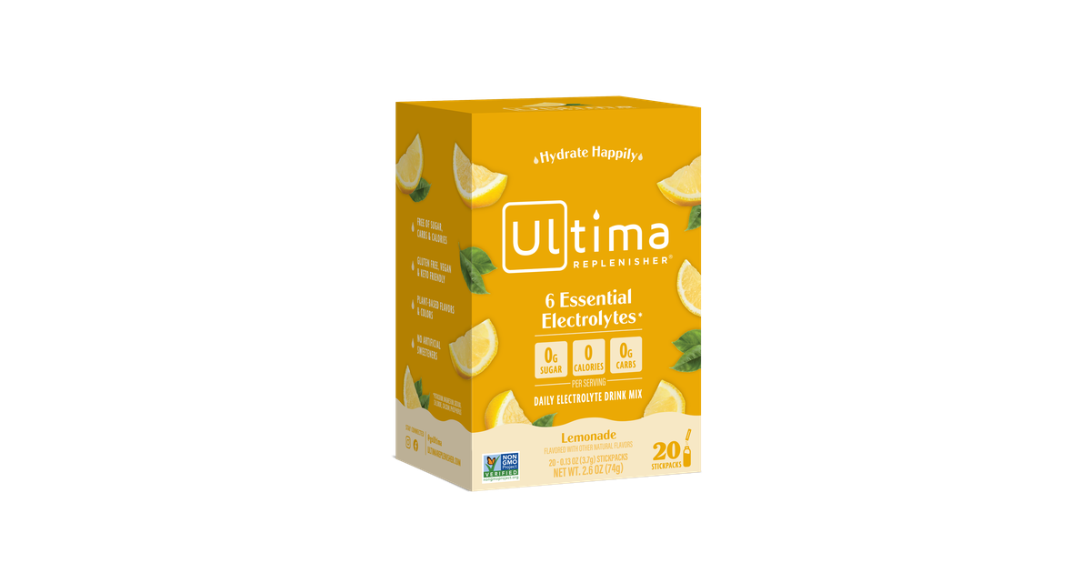 Ultima Replenisher Electrolyte Hydration Powder, Lemonade, Drink Stick ...