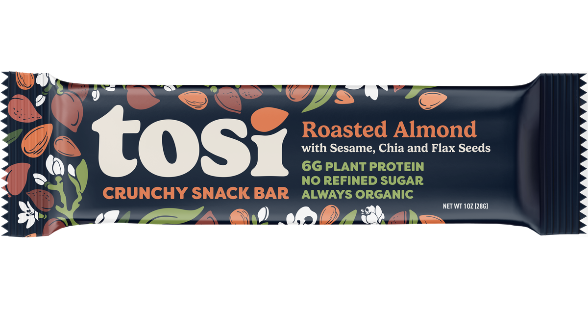 Tosi Crunchy Snack Bar, Roasted Almond, Organic - Azure Standard