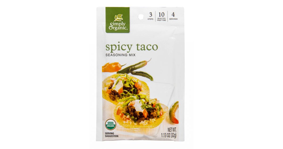 Simply Organic Spicy Taco Seasoning, Organic - Azure Standard