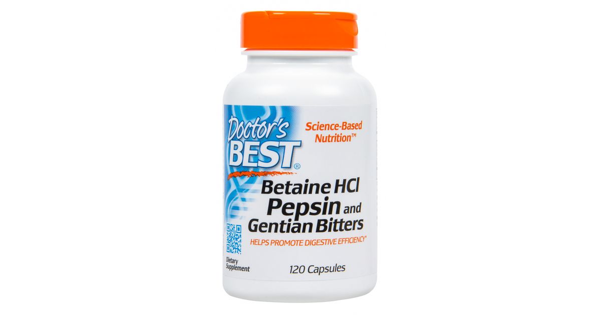 Doctor's Best Betaine HCl Pepsin & Gentian Bitters - Azure Standard