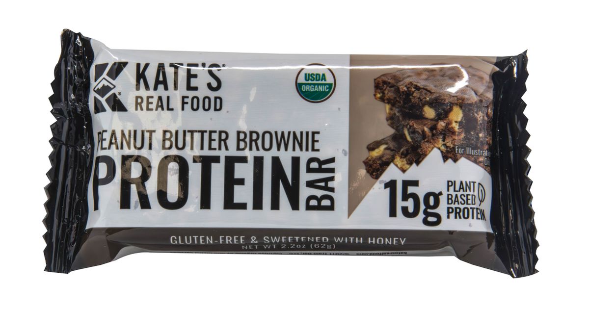 Kate's Real Food Protein Bar, Peanut Butter Brownie, Organic - Azure ...
