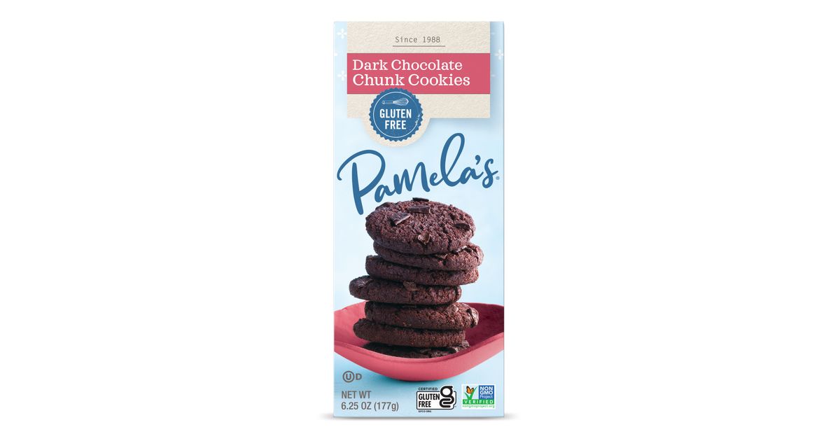 Pamela's Dark Chocolate Chocolate Chunk Cookie, Gluten Free - Azure ...