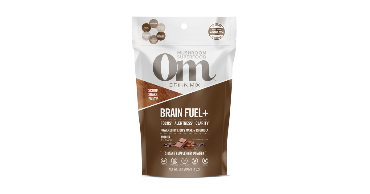 OM Mushroom Superfood Brain Fuel Plus, Mocha, Mushroom Superfood, Drink ...