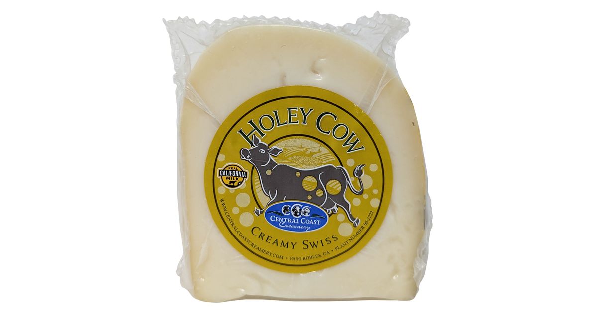 Central Coast Creamery Holey Cow, Swiss-Style, Wedge - Azure Standard