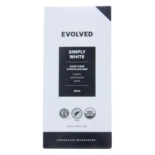 Evolved Chocolate Chocolate Bar, Simply White, Dairy Free, Organic ...