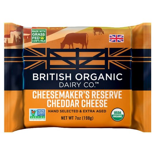 British Organic Cheddar Cheese, Cheesemakers Reserve, Organic - Azure ...