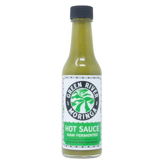 Stinging Kombucha Hot Sauce, Green River Moringa, Raw Fermented - Azure ...