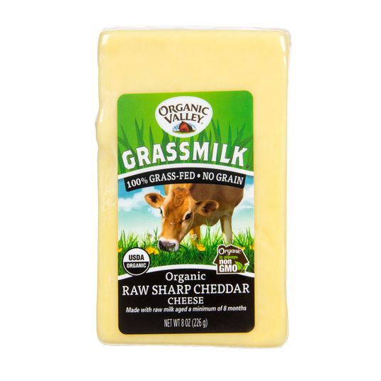 Organic Valley Cheddar Cheese, Sharp, Raw, Grassmilk, Organic - Azure ...