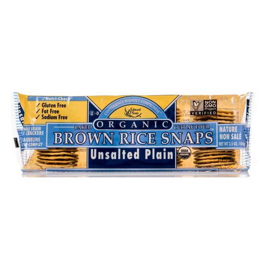 Edward & Sons Crackers, Brown Rice Snaps, Plain, No Salt - Azure Standard