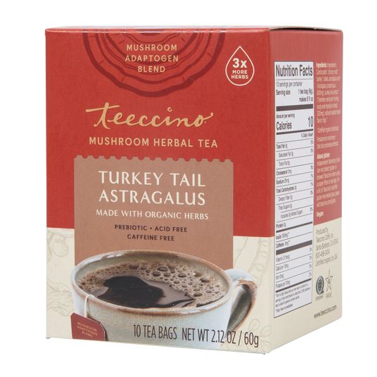 Teeccino Turkey Tail Astragalus, Mushroom Herbal Tea - Azure Standard