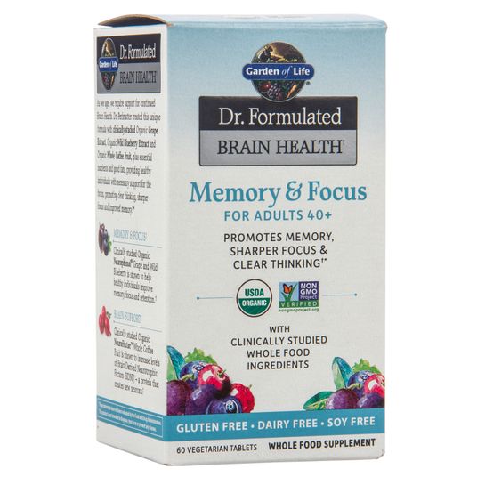Garden of Life Dr. Formulated Brain Health Memory & Focus, Adults 40 ...