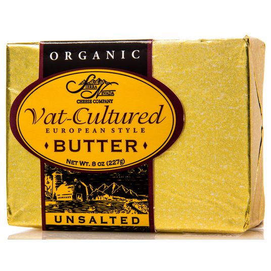 Sierra Nevada Cheese Company European Butter, Unsalted, Organic, Vat ...