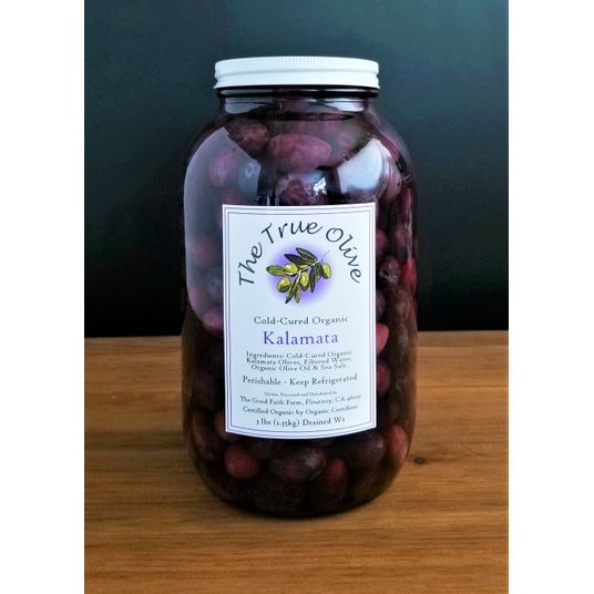 The True Olive Olives, Cold-Cured, Kalamata, Plain, Organic - Azure ...