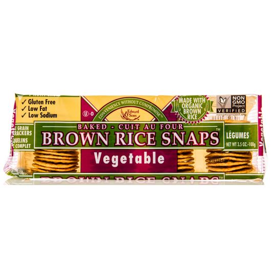 Edward & Sons Brown Rice Snaps, Vegetable - Azure Standard