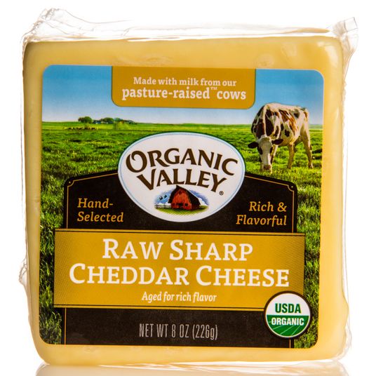 Organic Valley Cheddar Cheese, Raw, Sharp, Organic - Azure Standard
