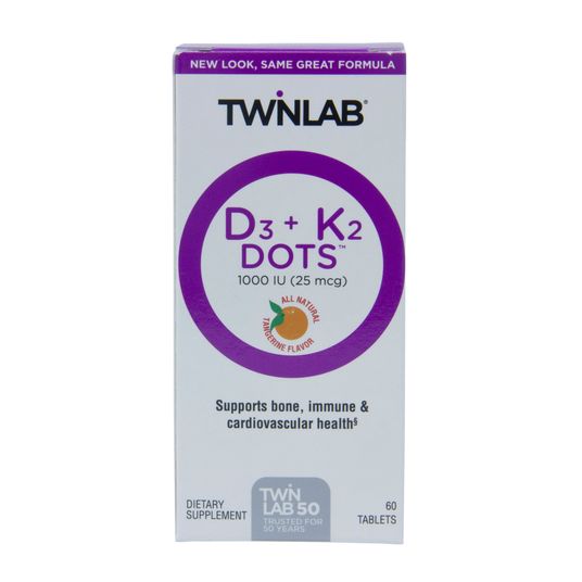 Twin Lab Vitamin D3 1000 + K2 Dots, Tangerine Flavor - Azure Standard