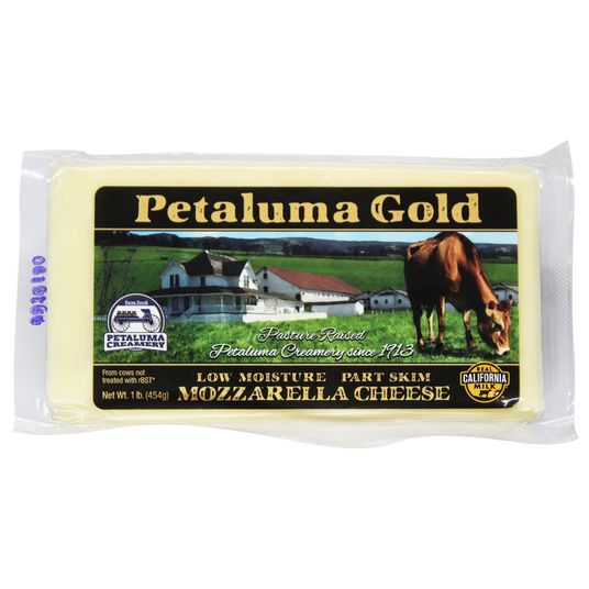 Petaluma Gold Mozzarella Cheese, Part Skim Low Moisture, Pasture Raised ...