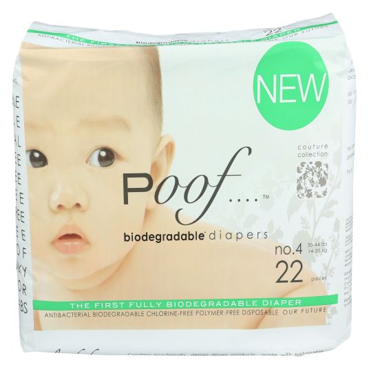 @@Poof Baby Diapers, Eco BIO Disposable, Size 4 - Azure Standard