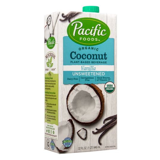 Pacific Foods Coconut Beverage Unsweetened, Vanilla, Organic - Azure ...