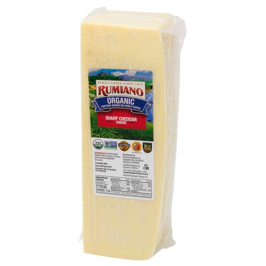 Rumiano Organic Sharp Cheddar Cheese, Random Weight, Organic - Azure ...