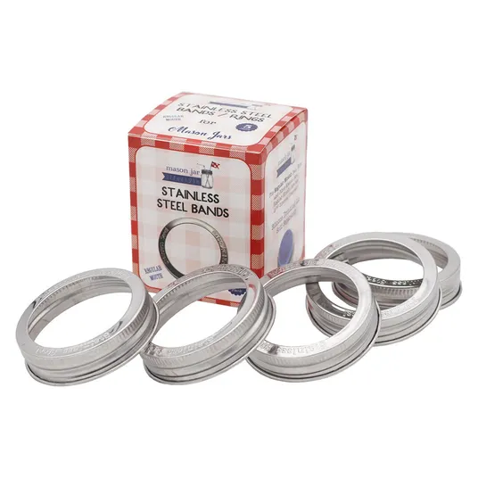 Mason Jar Lifestyle Jar Bands/Rings, Regular Mouth, Stainless Steel ...