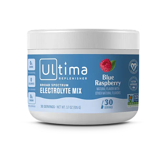 Ultima Replenisher Electrolyte Hydration Powder, Blue Raspberry - Azure ...